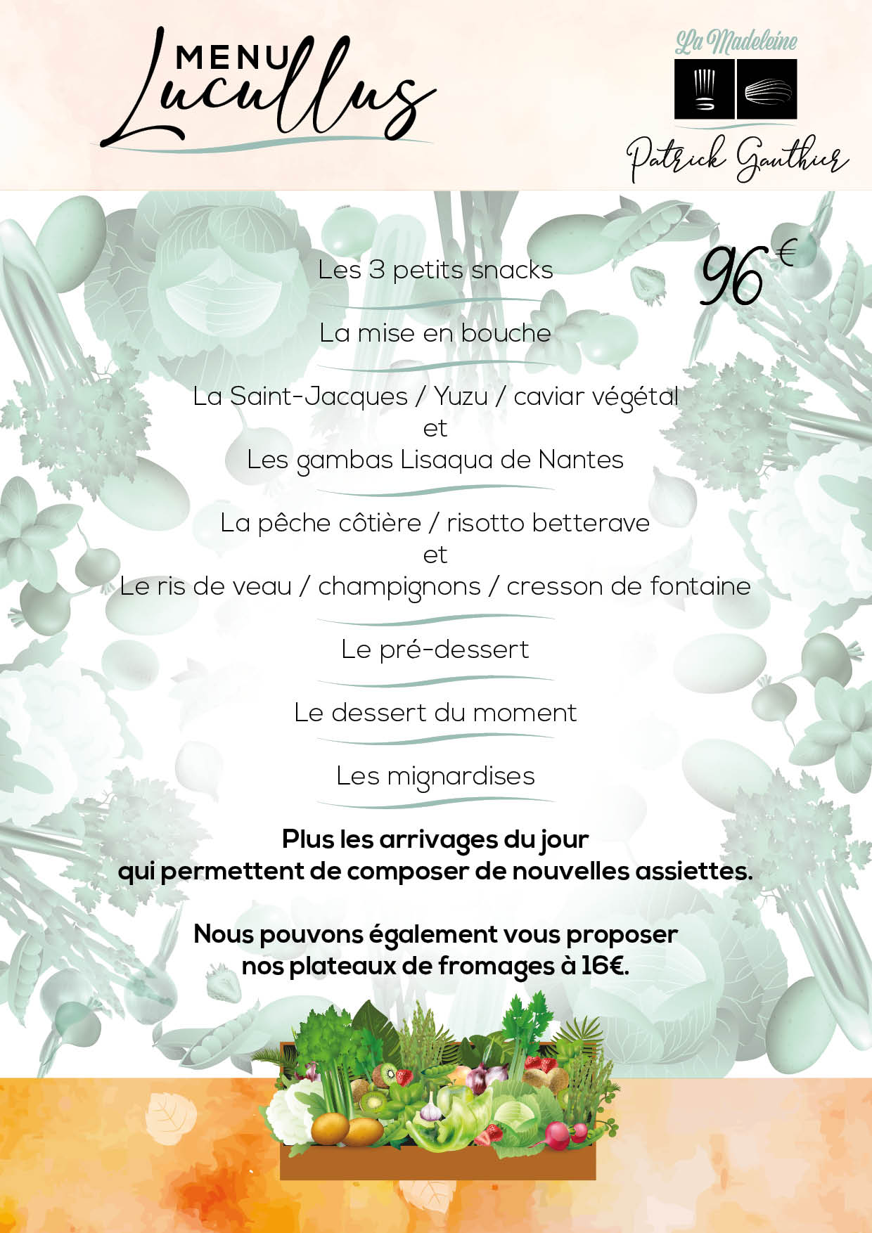 Les menus | La Madeleine