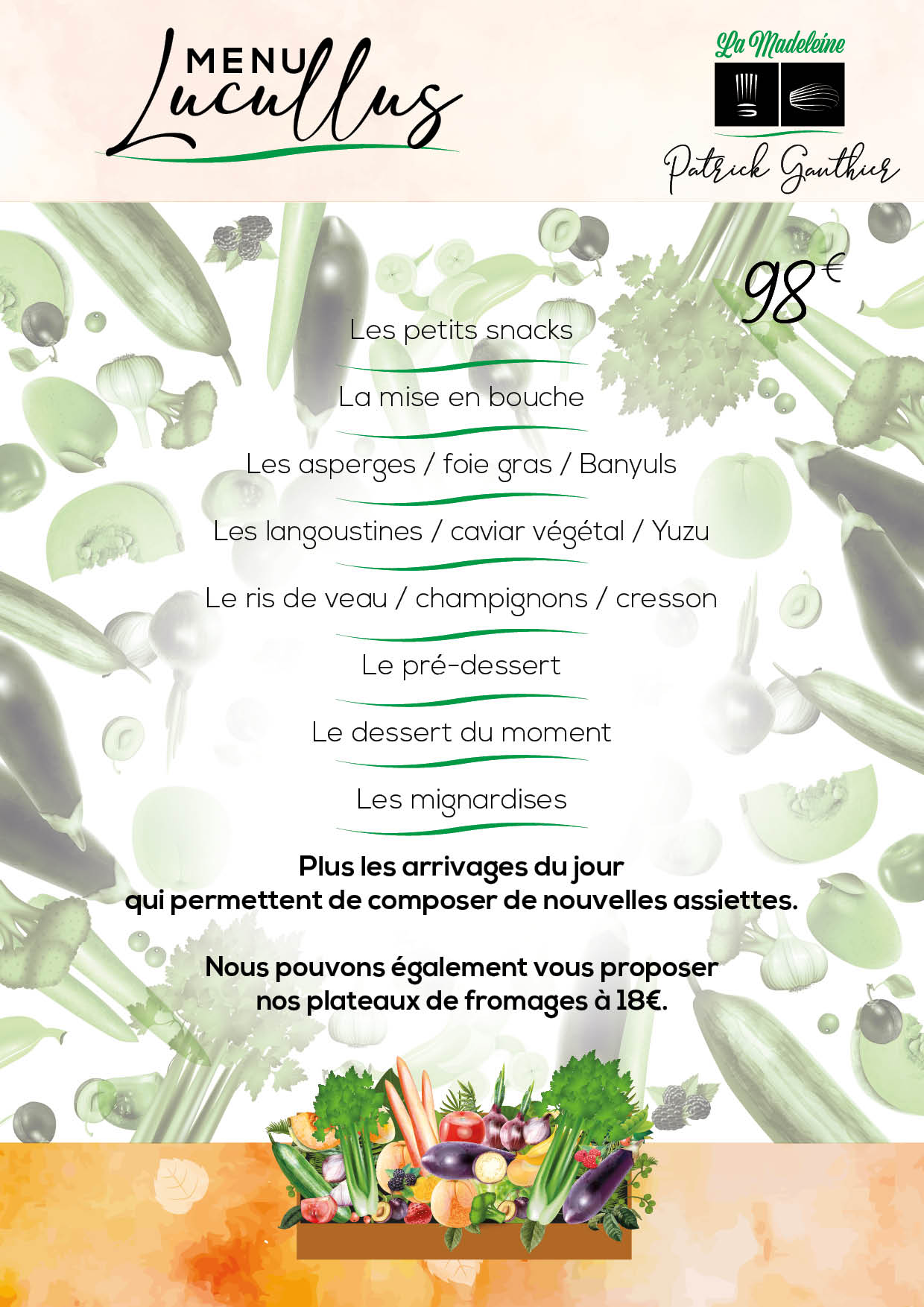 Les menus | La Madeleine